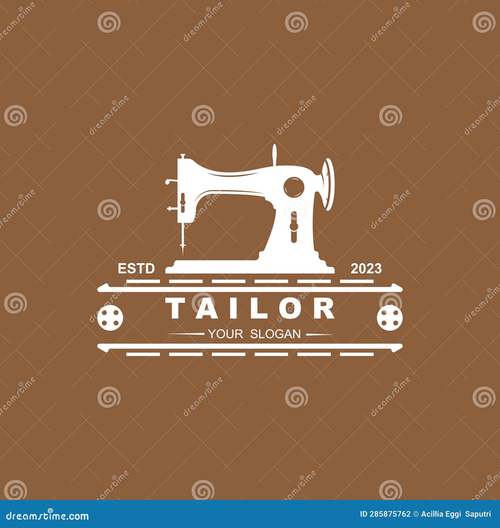 Tailor Vector Logo Design. Sewing Old Machine Icon Stock Vector ...