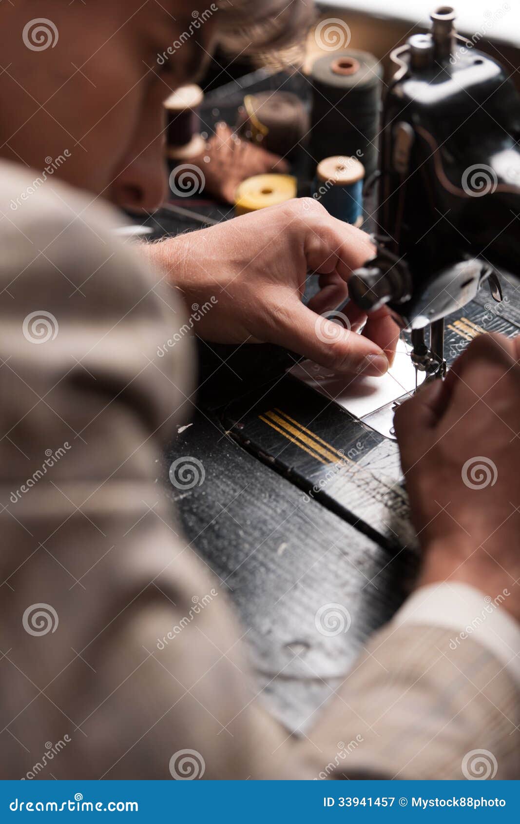 Tailor at work. stock image. Image of occupation, confident - 33941457