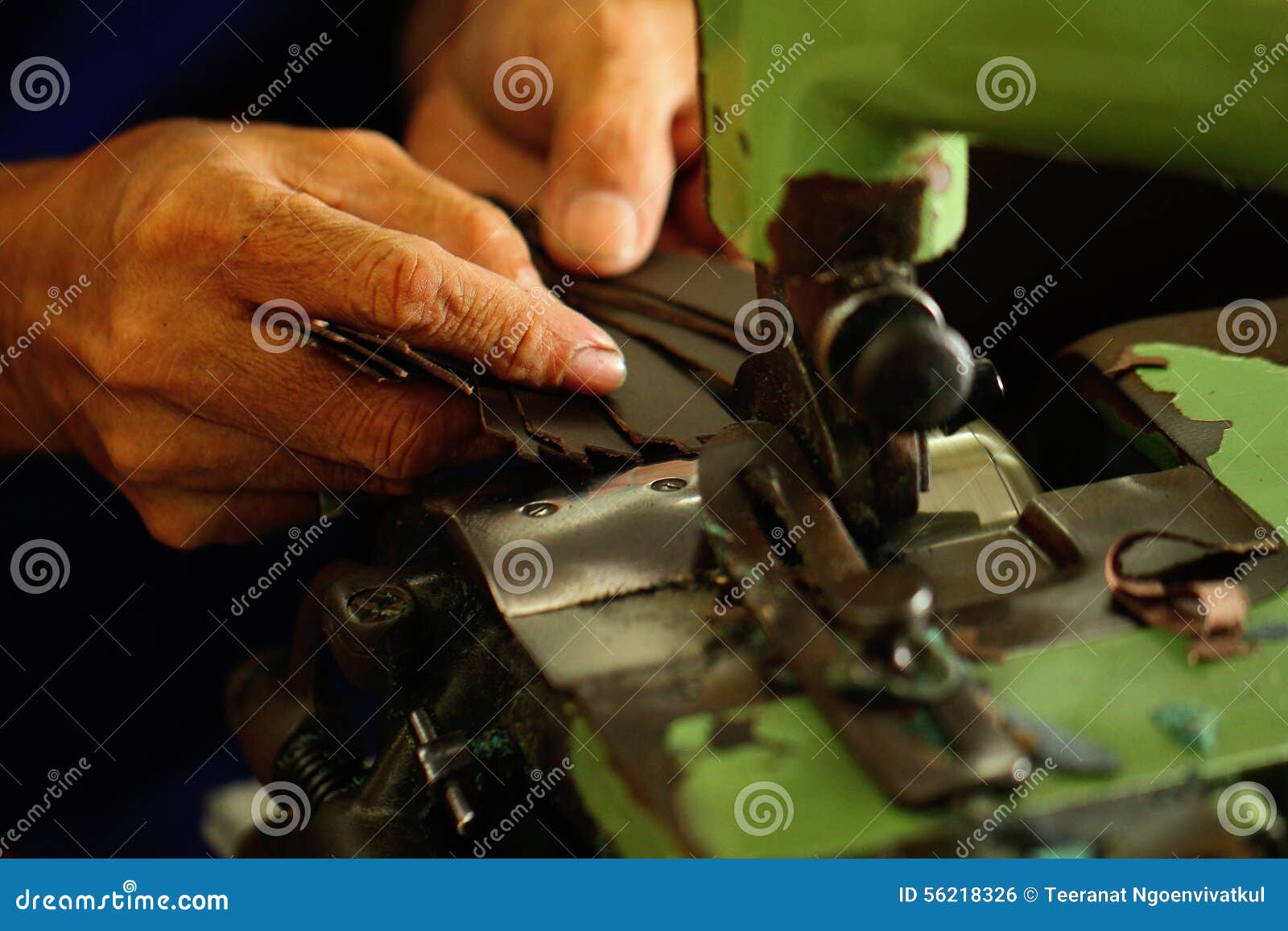 Tailor Working on a Cutting Machine at Textile Factory Stock Photo ...