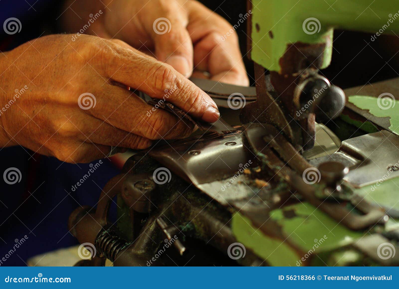 Tailor Working on a Cutting Machine at Textile Factory Stock Photo ...