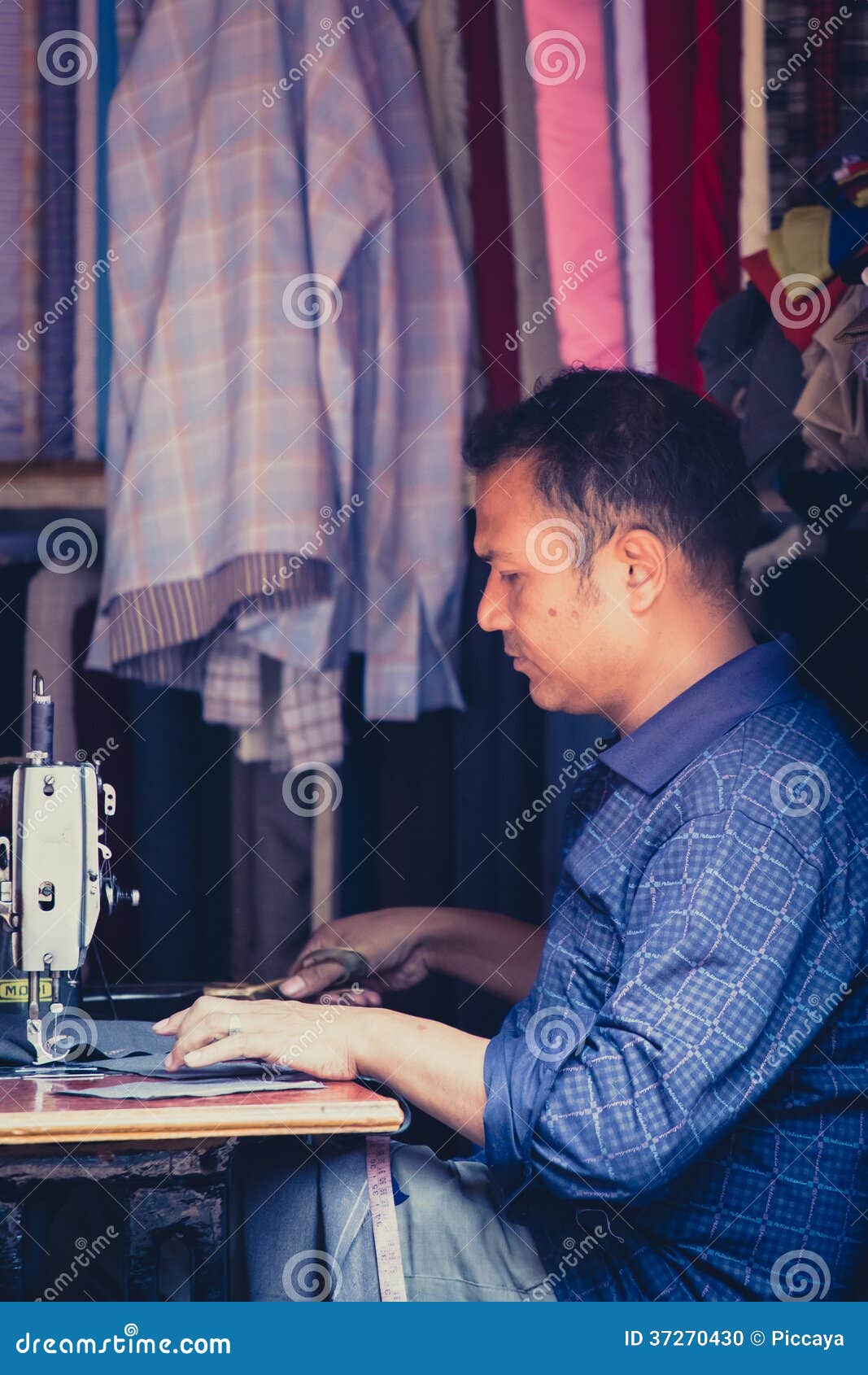 Tailor Working in His Tiny Shop in Nepal Editorial Image - Image of ...