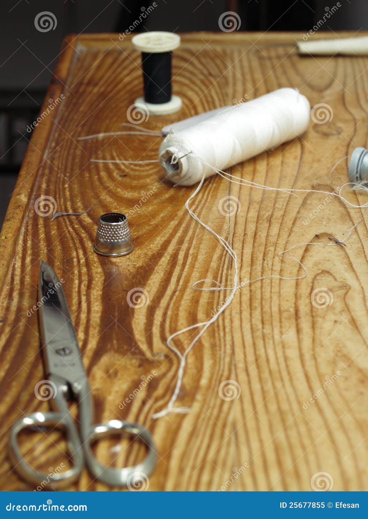 Tailor working table. stock image. Image of craft, scissors - 25677855
