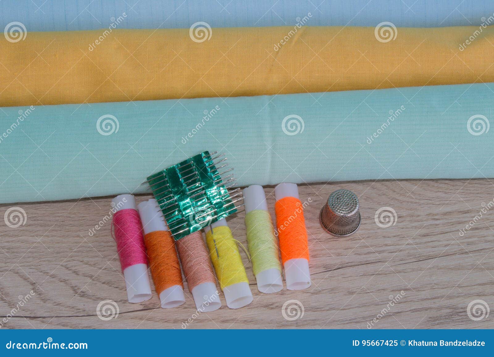 Tailor Workspace with Sewing and Handmade Tools Stock Image - Image of ...