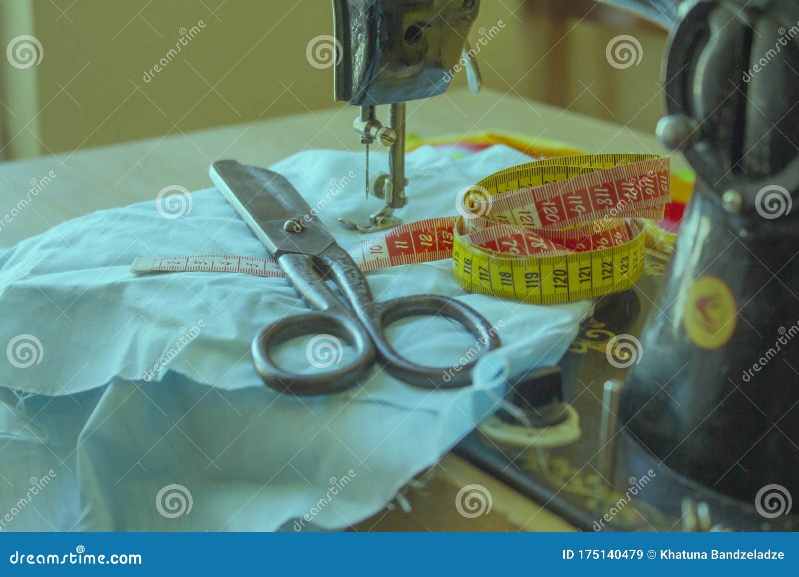 Tailor Workspace with Sewing and Handmade Tools. Tools for Sewing for ...
