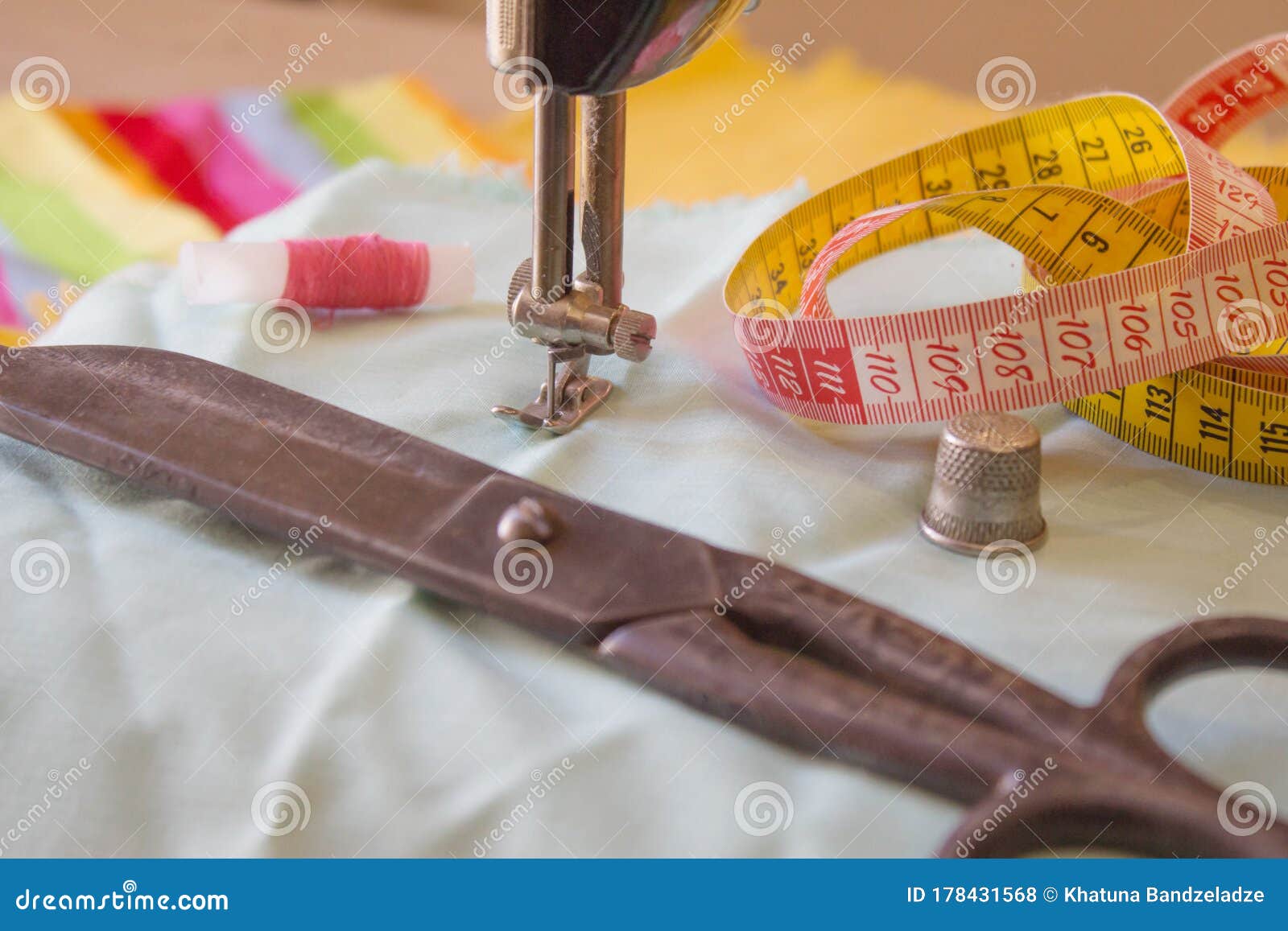 Tailor Workspace with Sewing and Handmade Tools. Tools for Sewing for ...