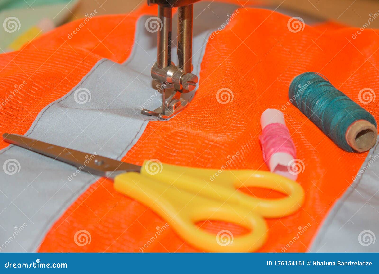 Tailor Workspace with Sewing and Handmade Tools. Instruments Sewing ...