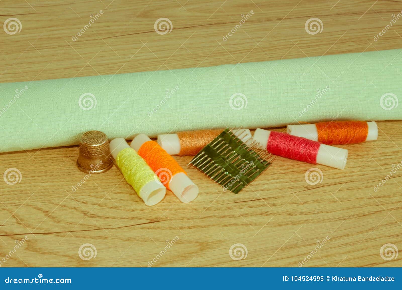 Tailor Workspace with Sewing and Handmade Tools Stock Image - Image of ...