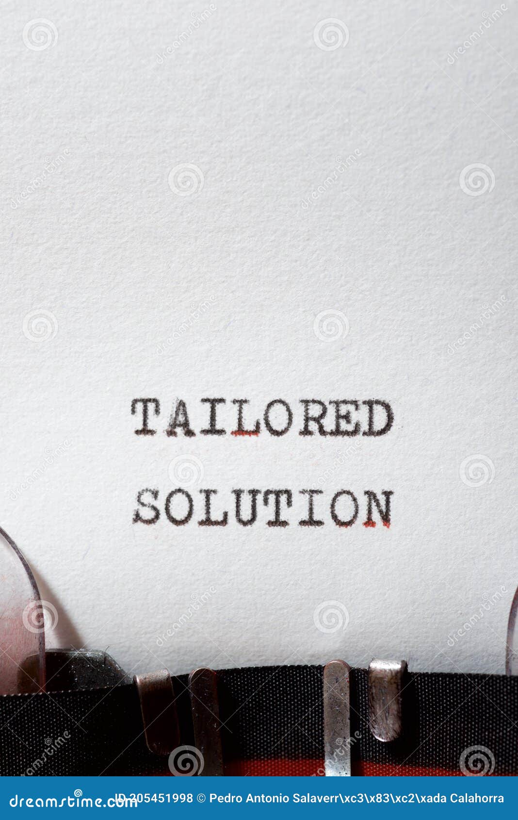 Tailored solution phrase stock photo. Image of sentence - 205451998