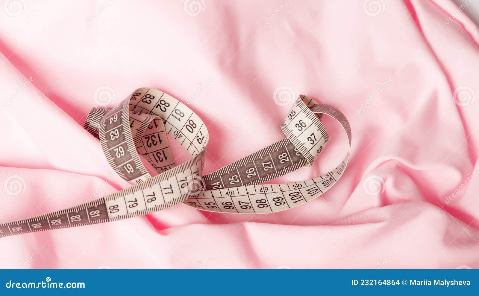 Tailoring Concept. Accessories for Sewing and Needlework. Pink Fabric ...