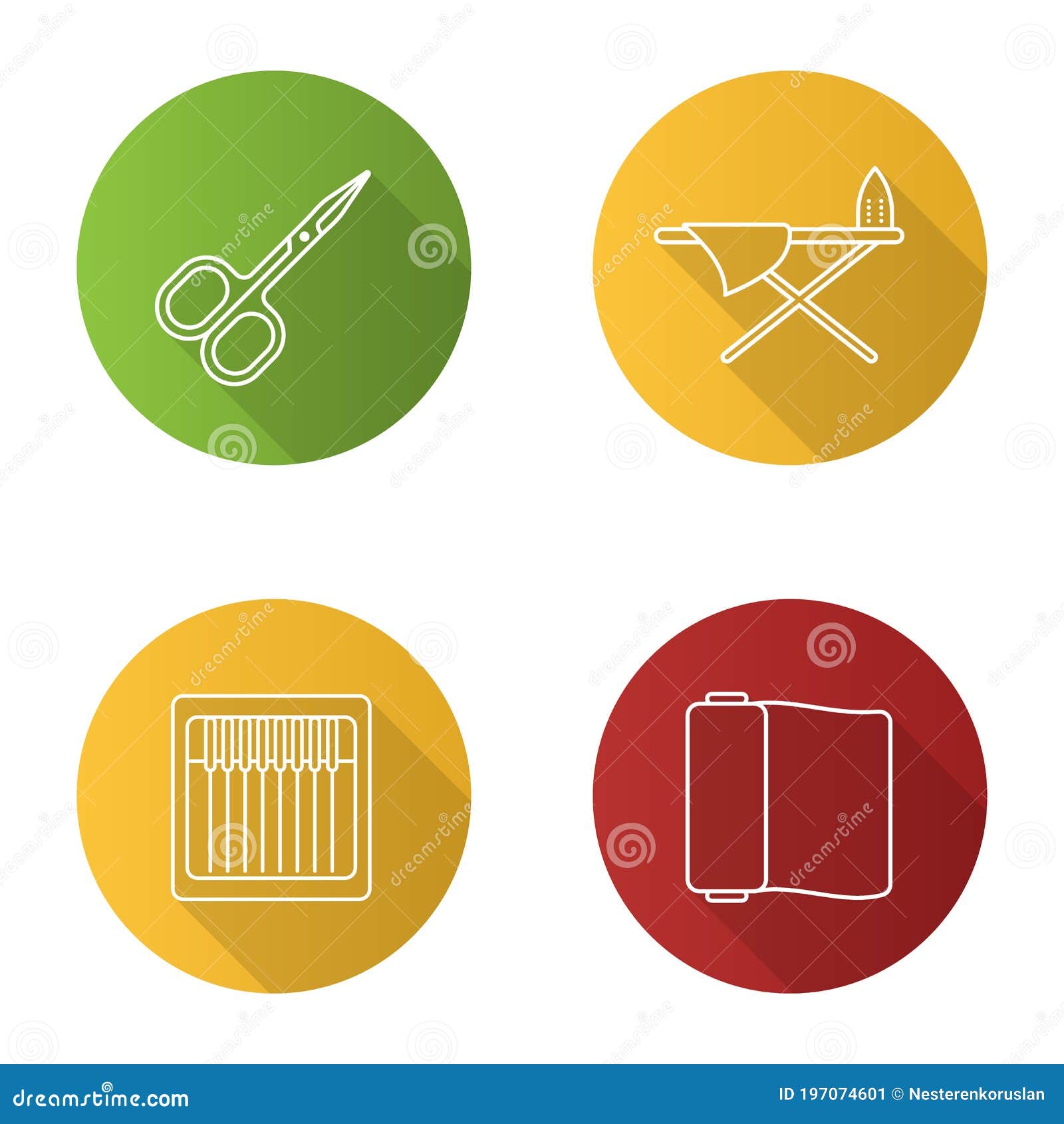 Tailoring Flat Icons Collection Cartoon Vector | CartoonDealer.com ...