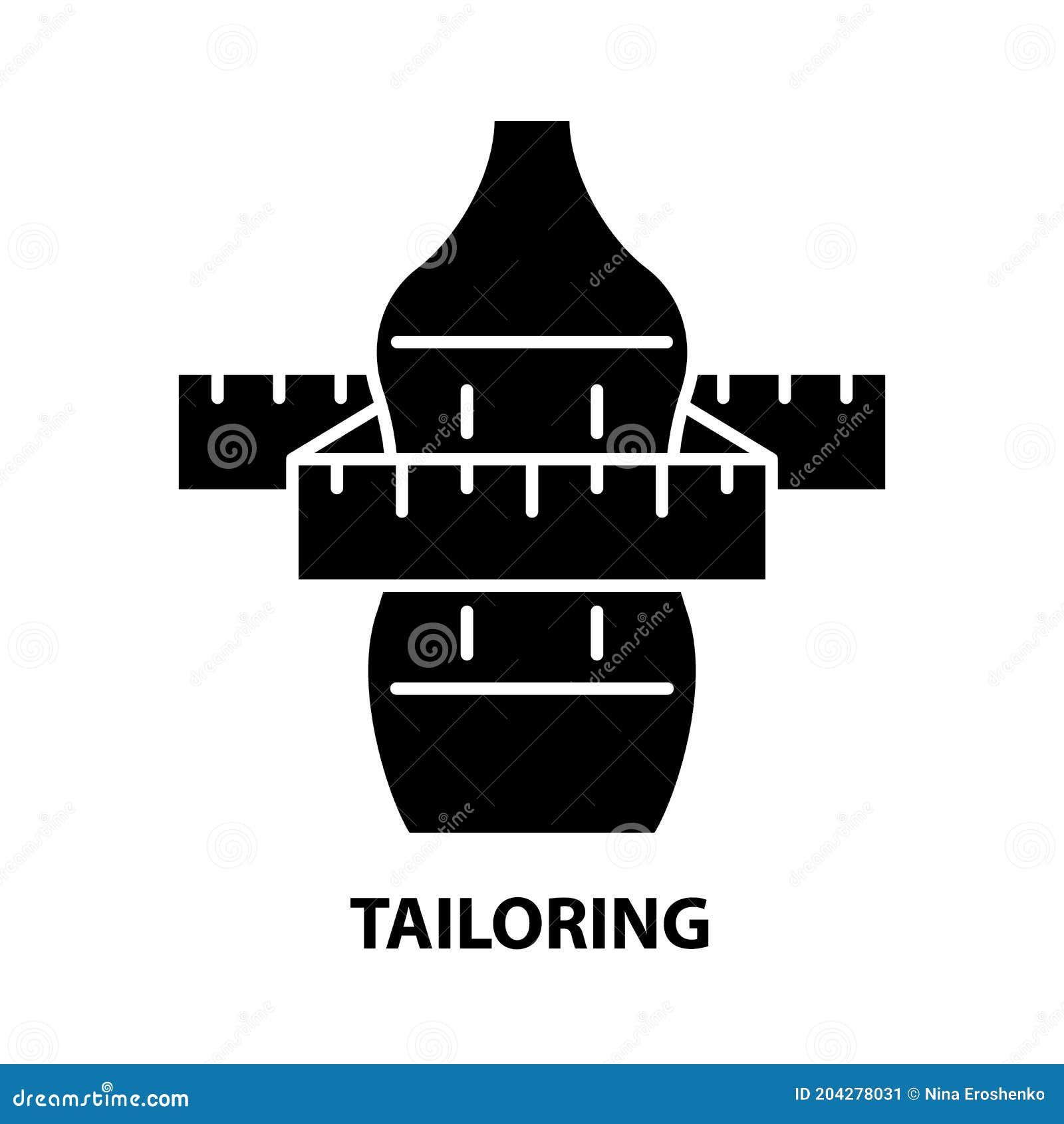 Tailoring Icon, Black Vector Sign with Editable Strokes, Concept ...