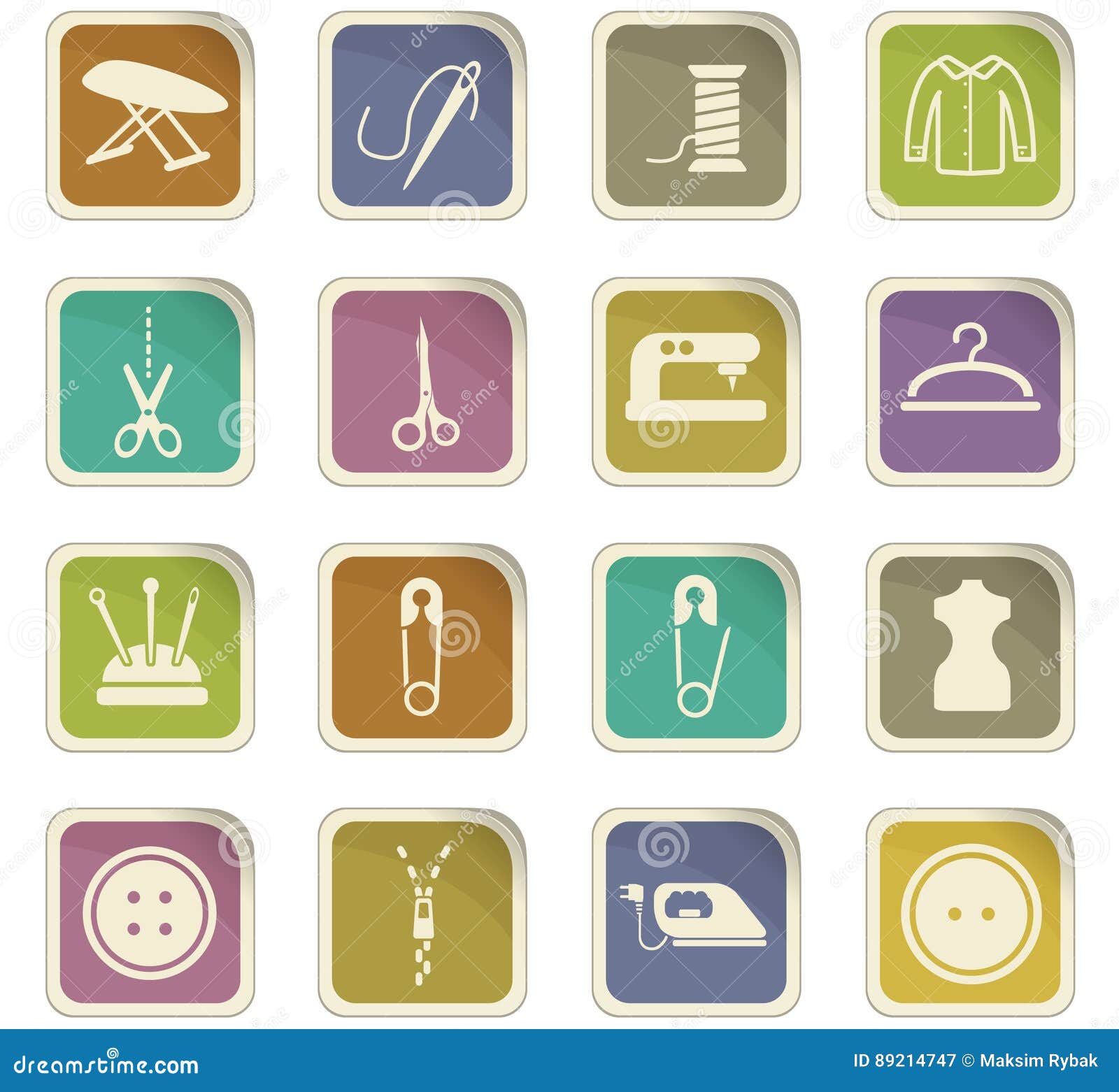 Tailoring icon set stock illustration. Illustration of design - 89214747