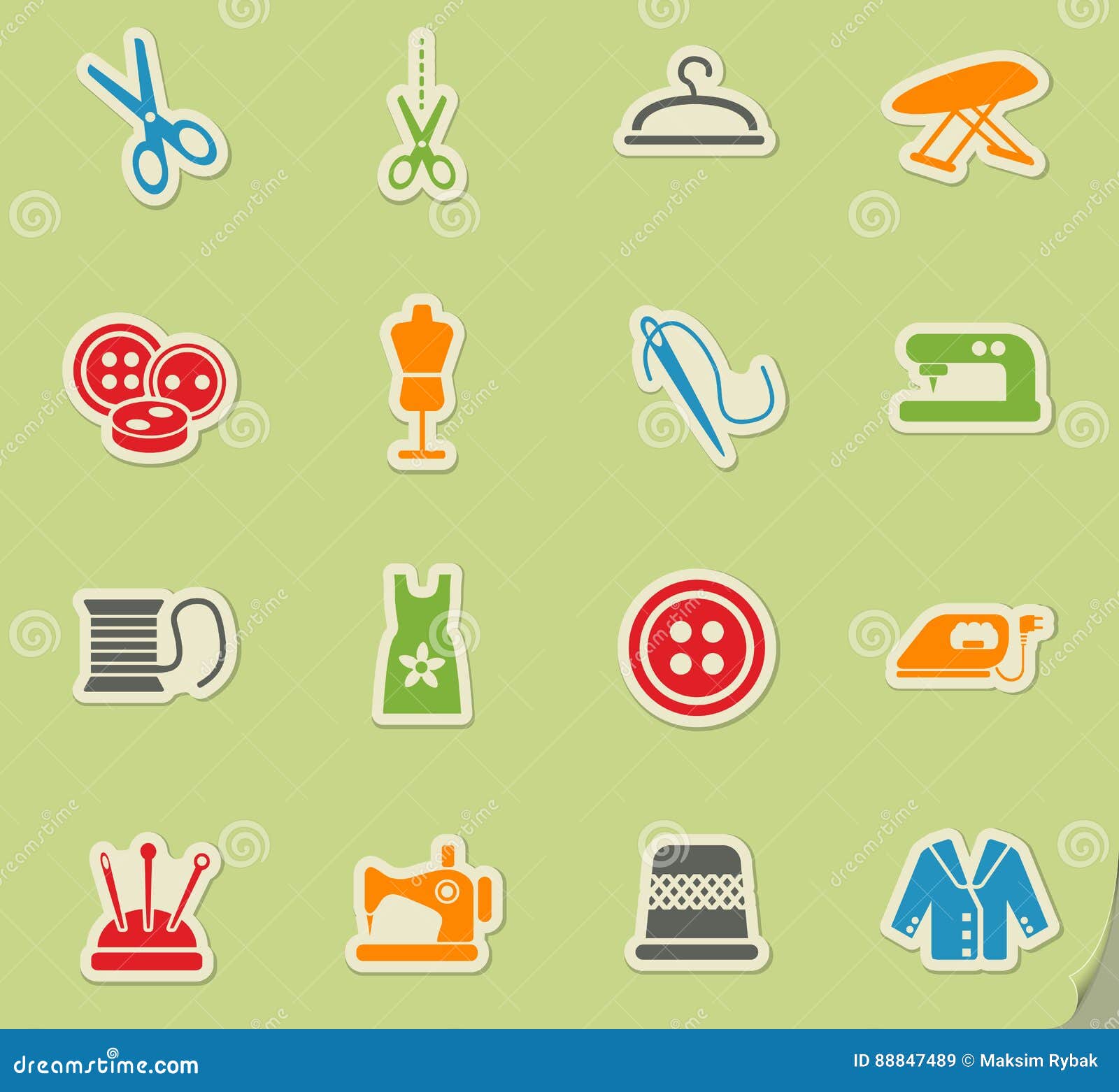 Tailoring icon set stock illustration. Illustration of mannequin - 88847489