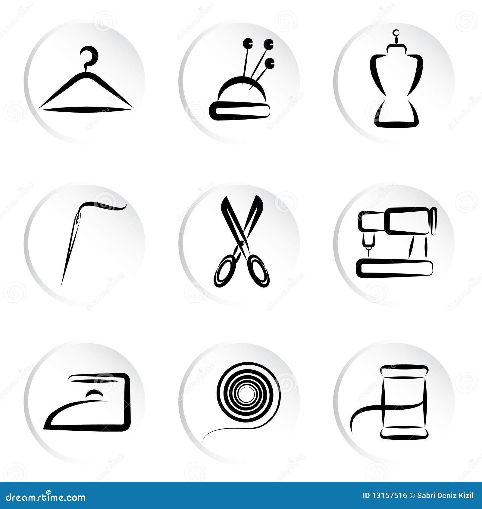 Tailoring icons stock vector. Illustration of collection - 13157516