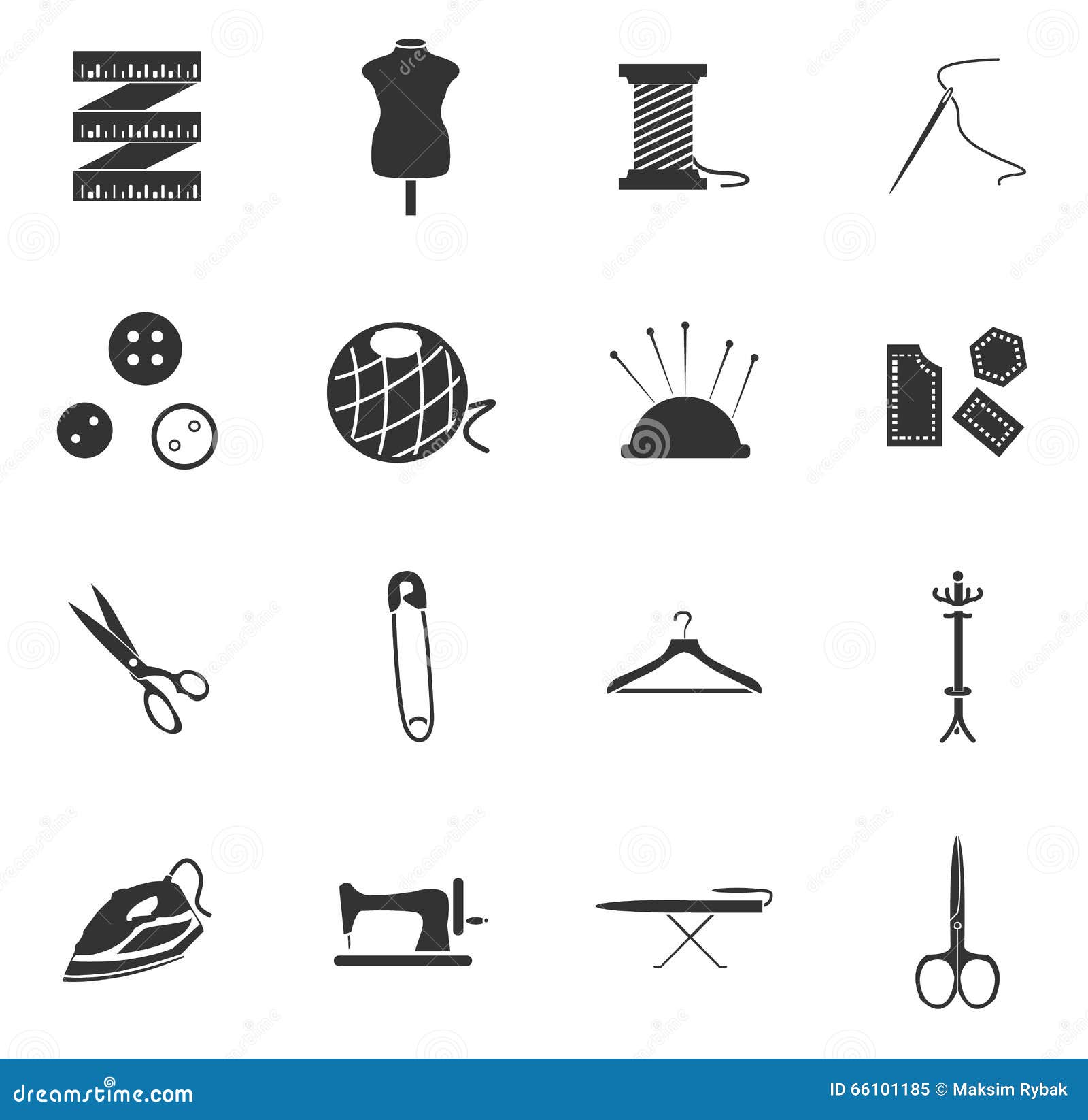 Tailoring icons set stock vector. Illustration of cloth - 66101185