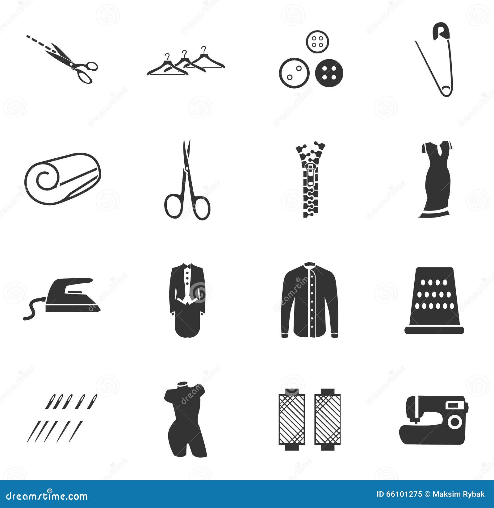 Tailoring icons set stock vector. Illustration of service - 66101275