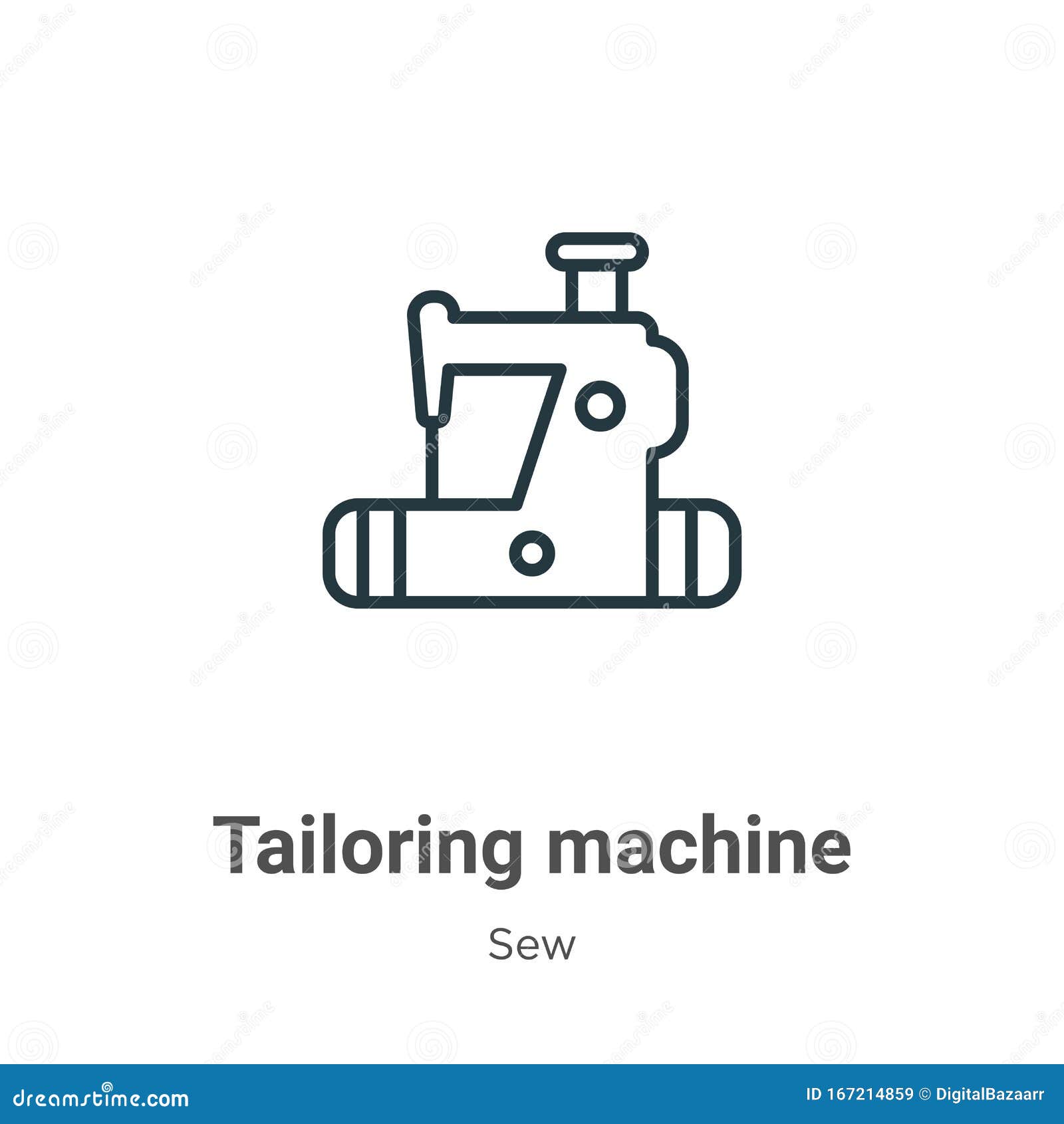 Tailoring Machine Outline Vector Icon. Thin Line Black Tailoring ...