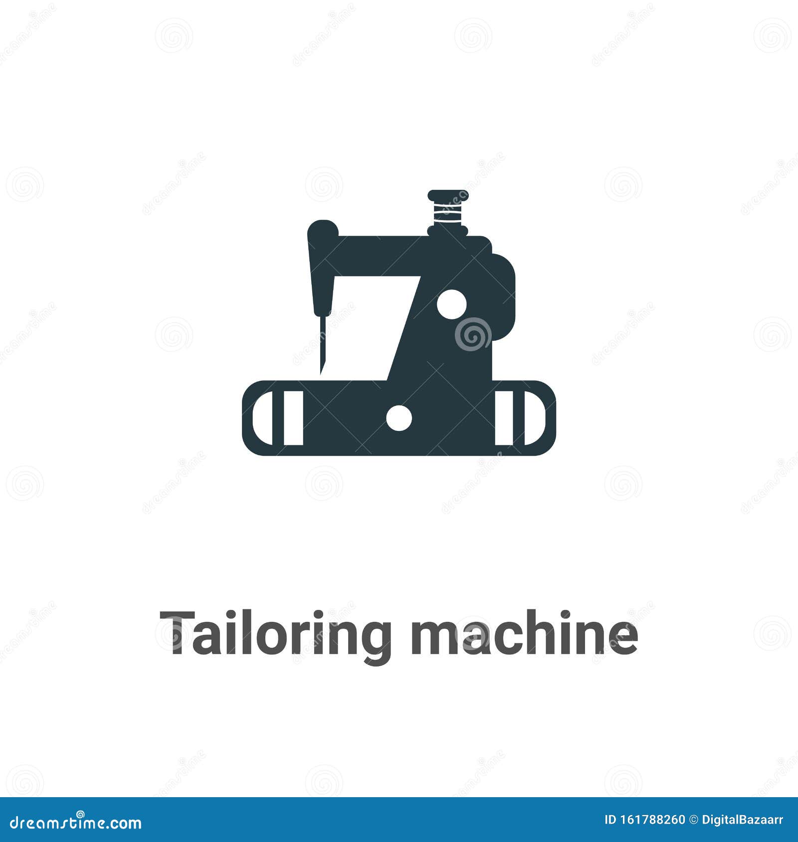 Tailoring Machine Vector Icon on White Background. Flat Vector ...