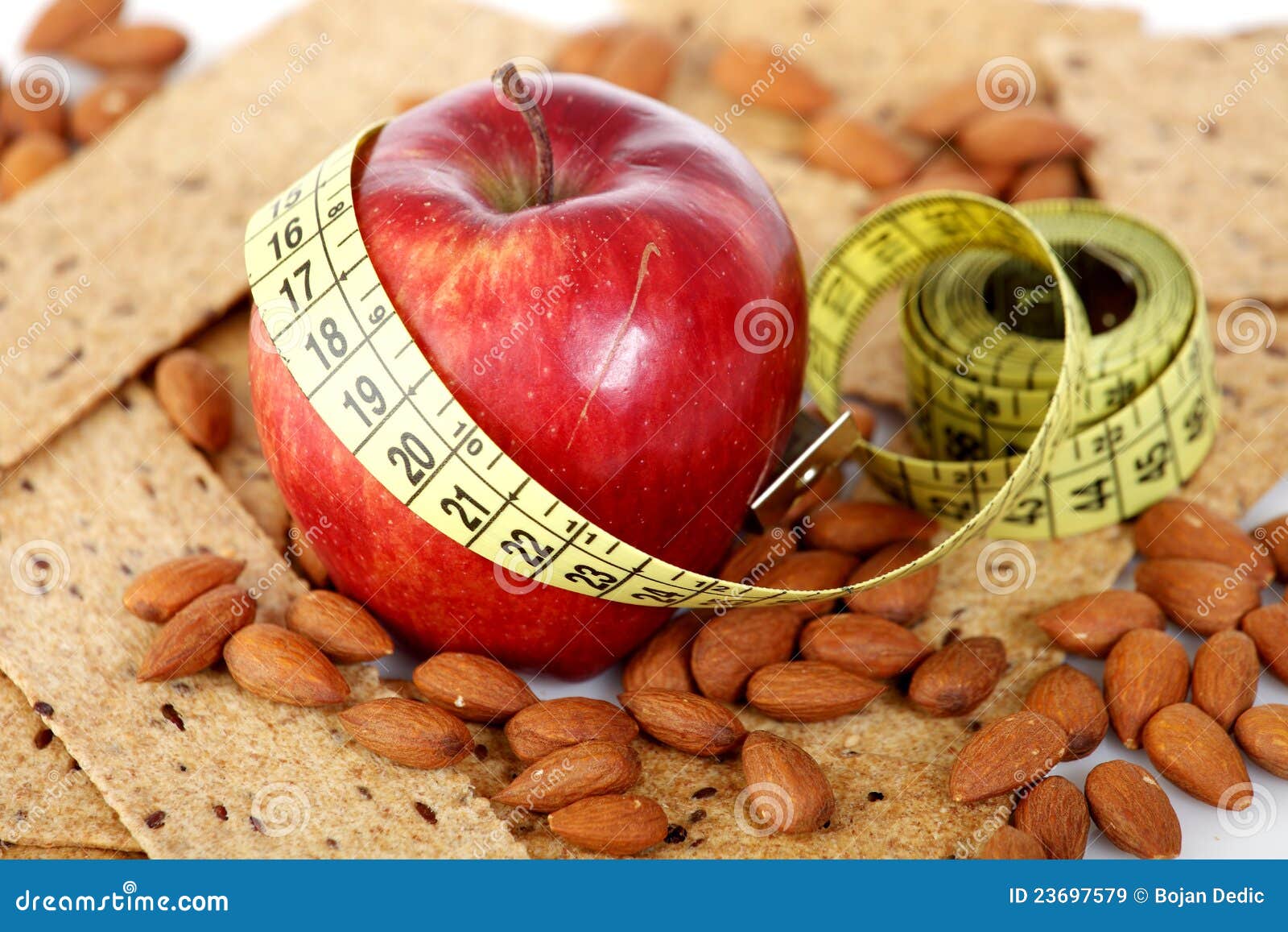 Tailoring Meter with Biscuits and Almonds Stock Image - Image of ...