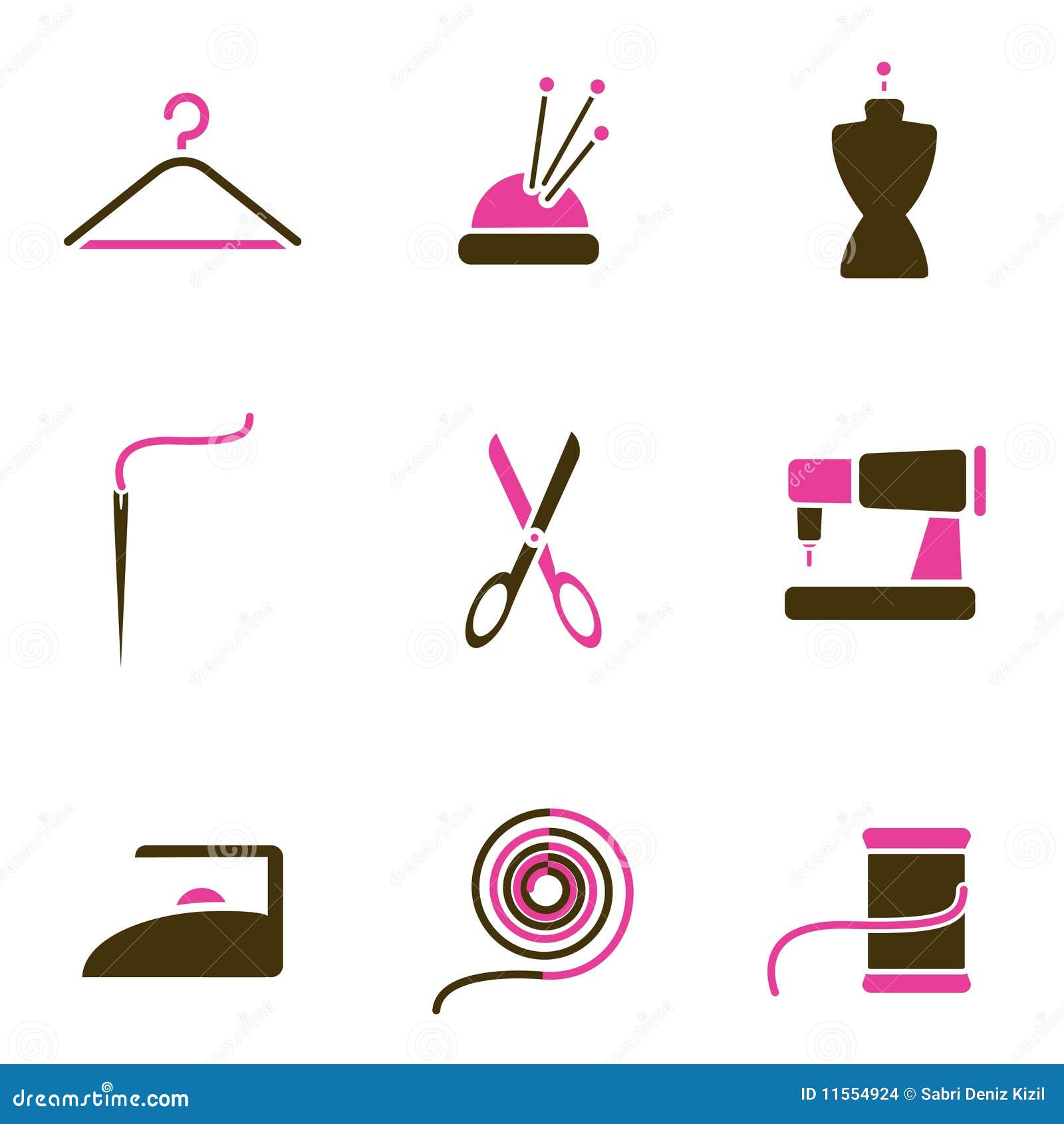 Tailoring Object Icon Set Vector Stock Images - Image: 11554924