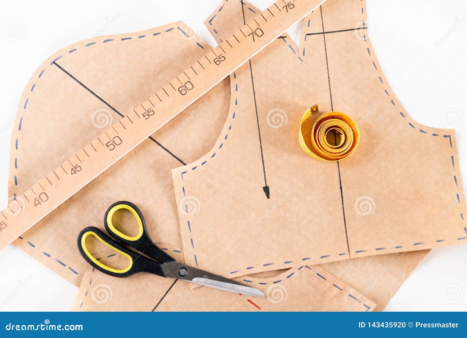 Tailoring objects stock photo. Image of scissors, atelier - 143435920