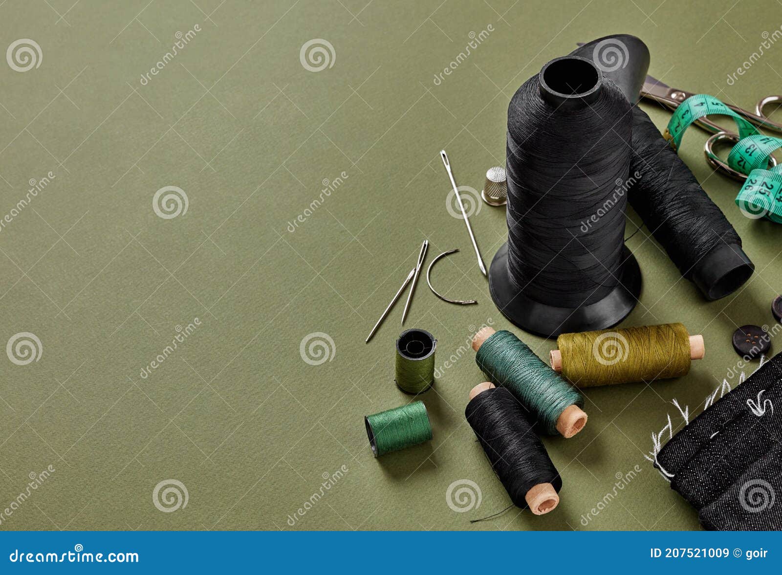 Thread, Textile, Needles and Scissors Stock Image - Image of pattern ...