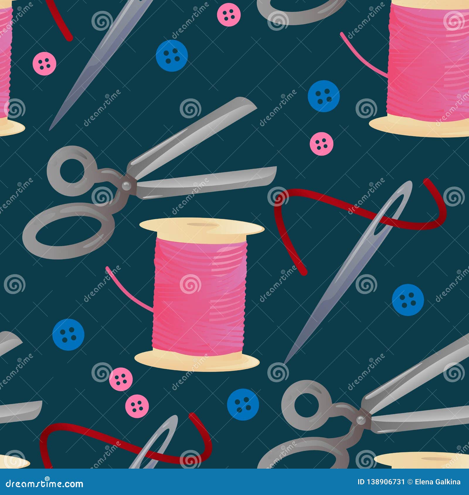 Tailoring seamless pattern stock vector. Illustration of creative ...