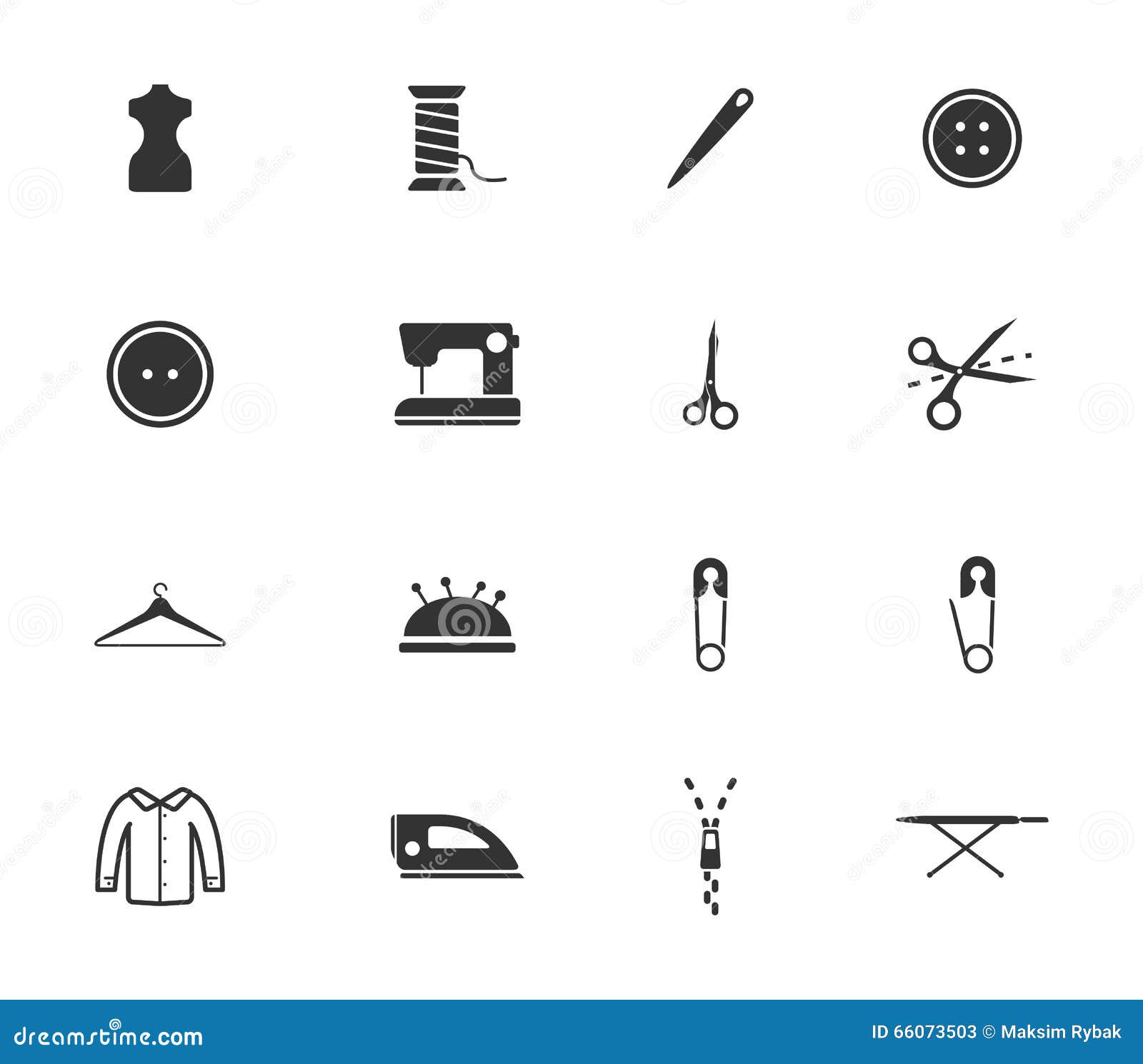 Tailoring simply icons stock vector. Illustration of machine - 66073503