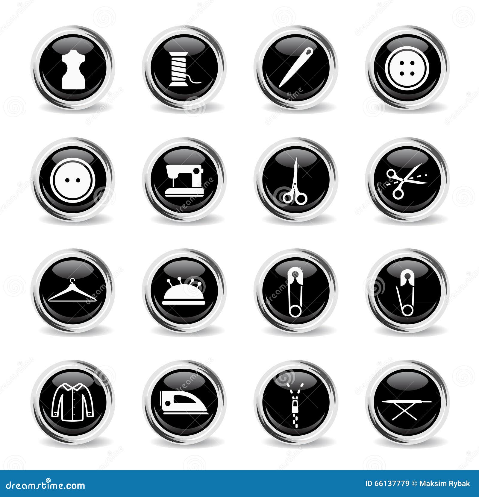 Tailoring simply icons stock vector. Illustration of hanger - 66137779