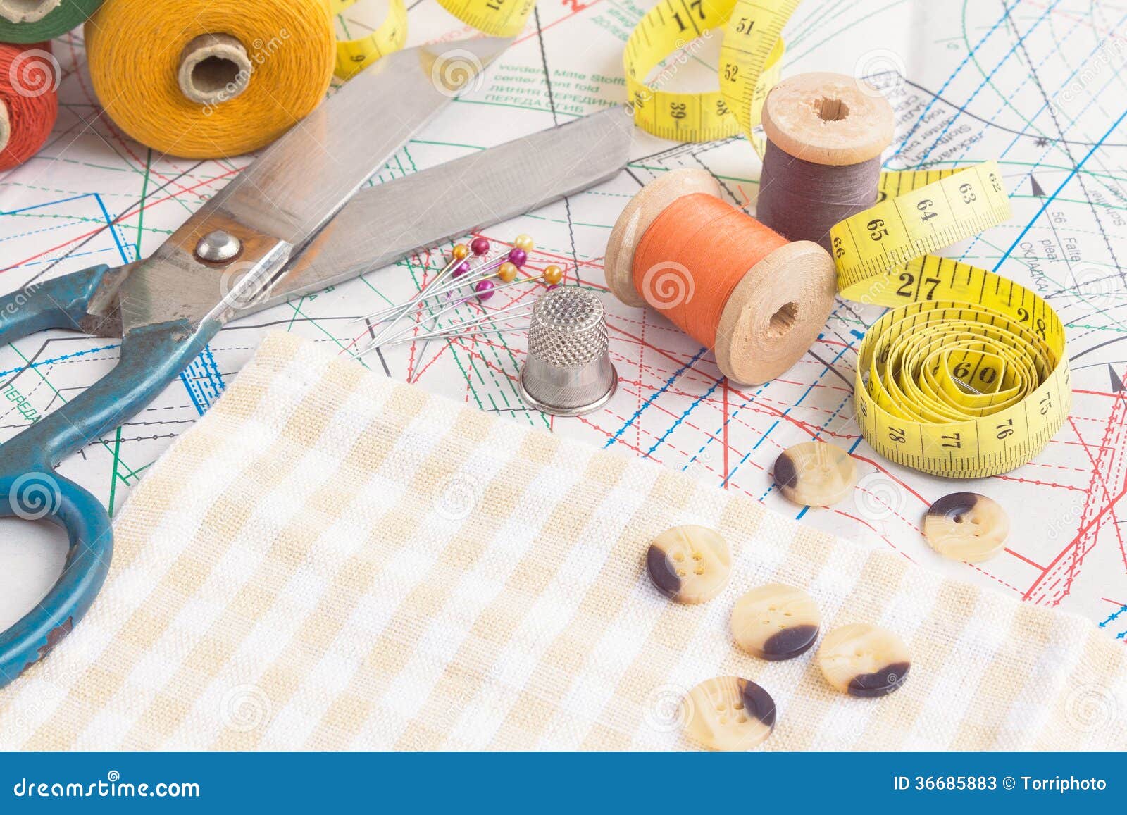 Tailoring tools stock image. Image of objectsequipment - 36685883