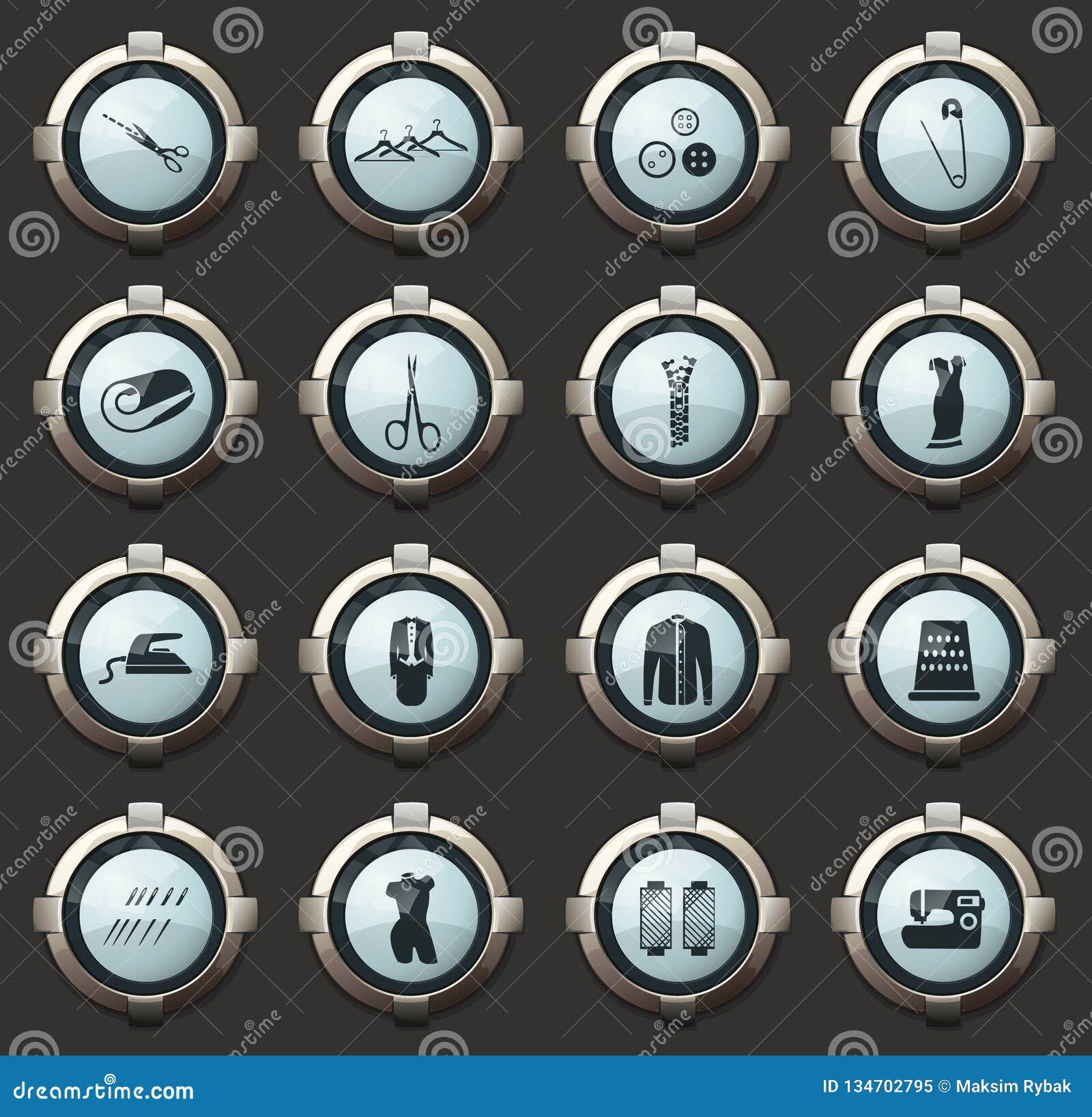 Tailoring vector icons stock vector. Illustration of cloth - 134702795