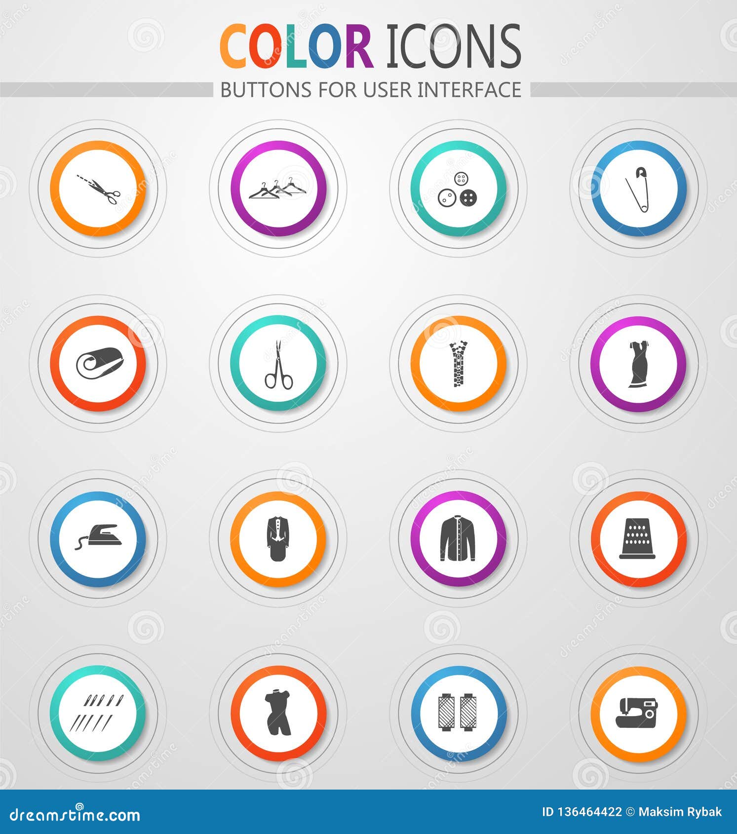 Tailoring vector icons stock illustration. Illustration of symbol ...