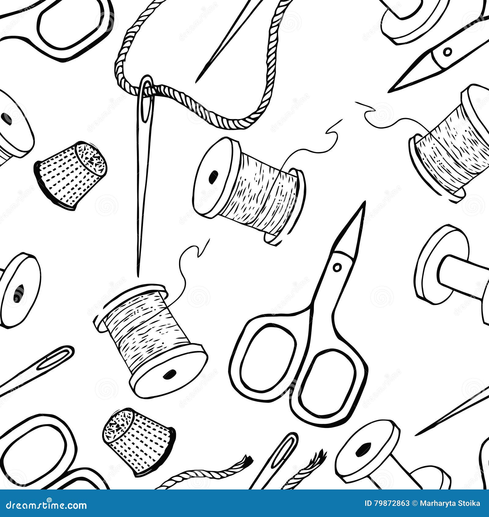 Tailoring Vector. Seamless Pattern Background Sewing. Stock Vector ...