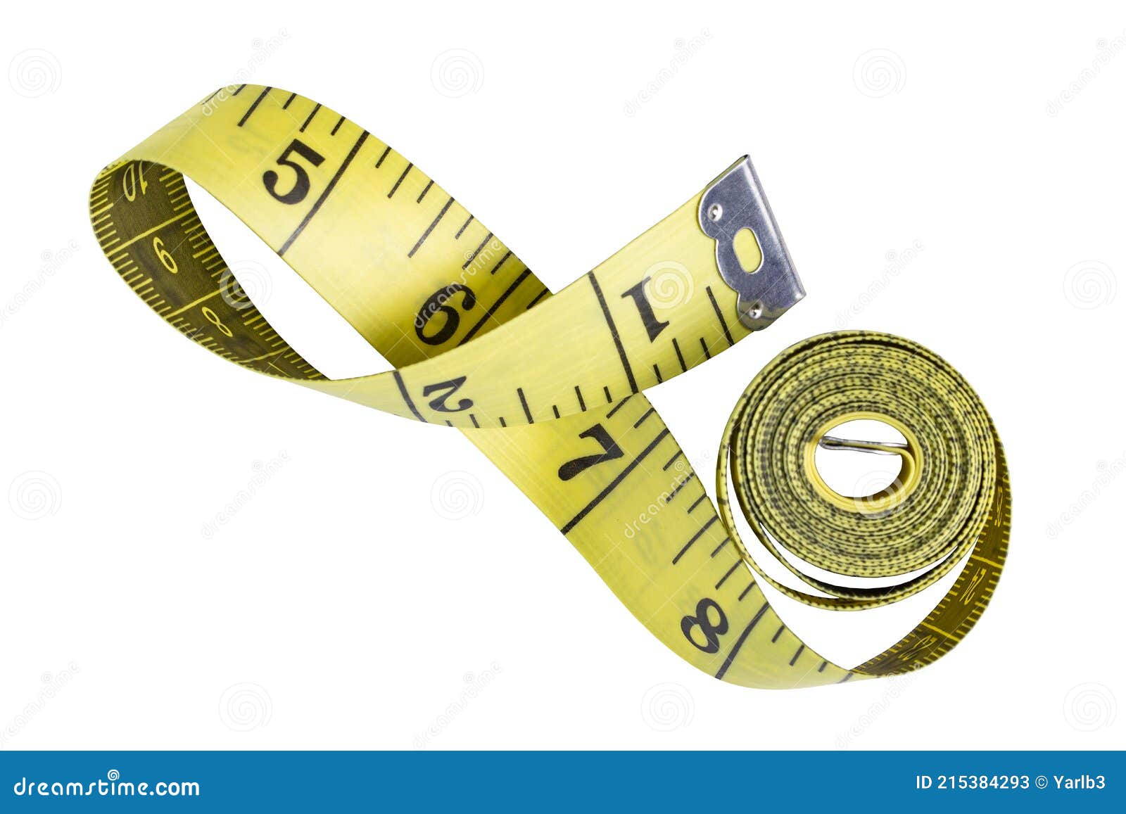 Tailors Meter with Inch Divisions, Close-up on White, Isolate Stock ...