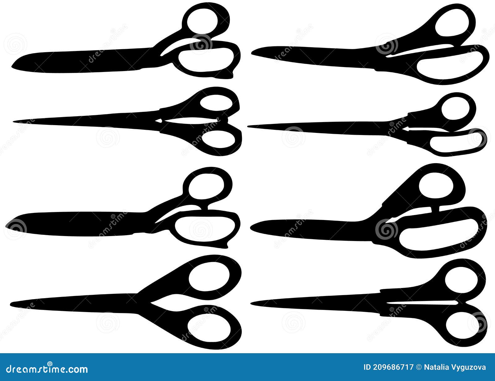 Tailors scissors set. stock vector. Illustration of tailoring - 209686717