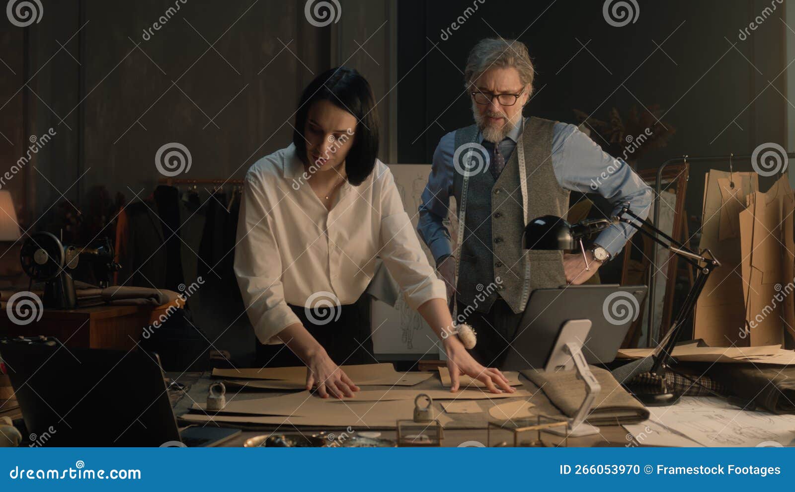 Tailors Work with Patterns for Future Clothes Stock Photo - Image of ...