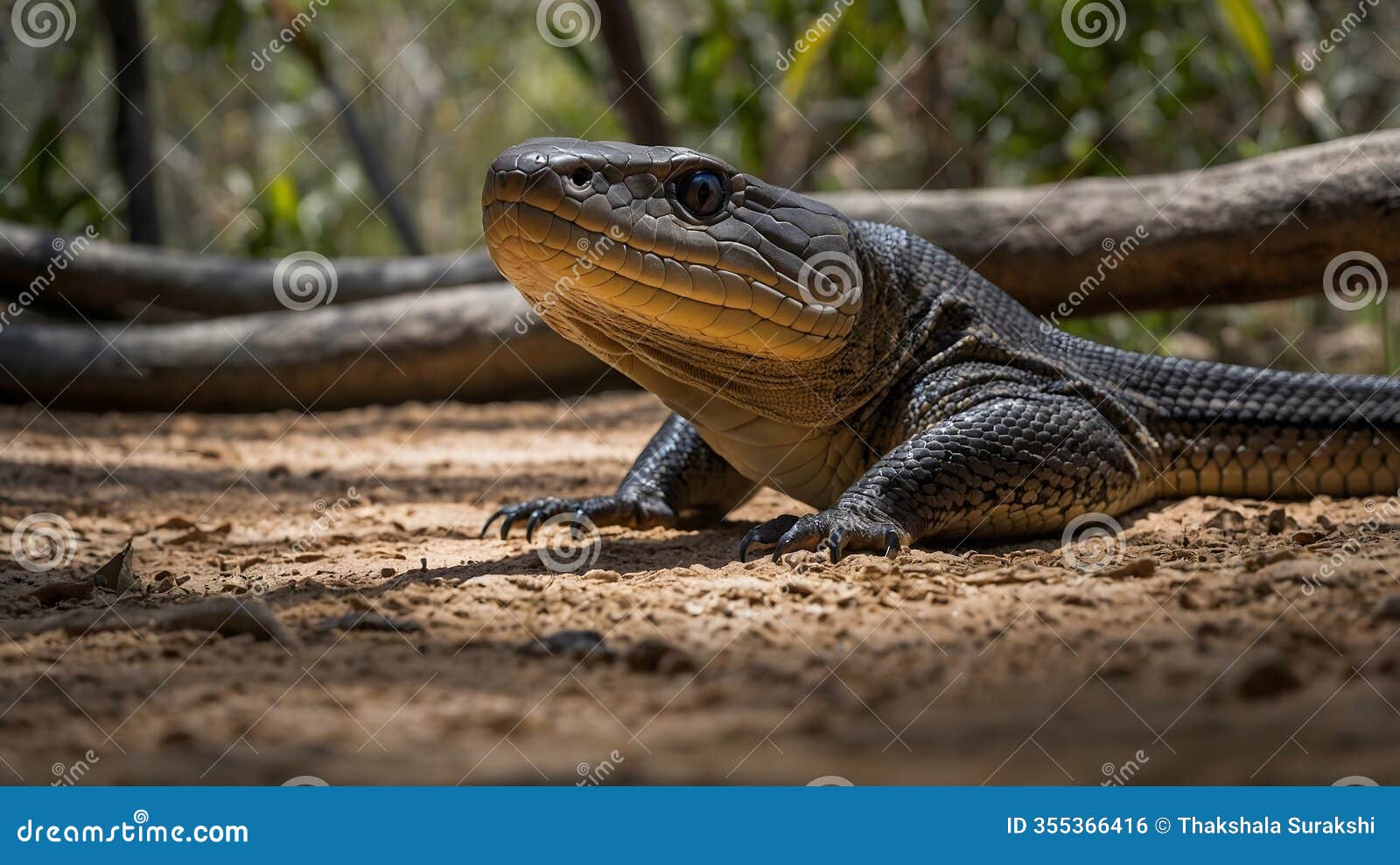 Taipan in Defensive Pose Close-up with Observer Maintaining Safe ...
