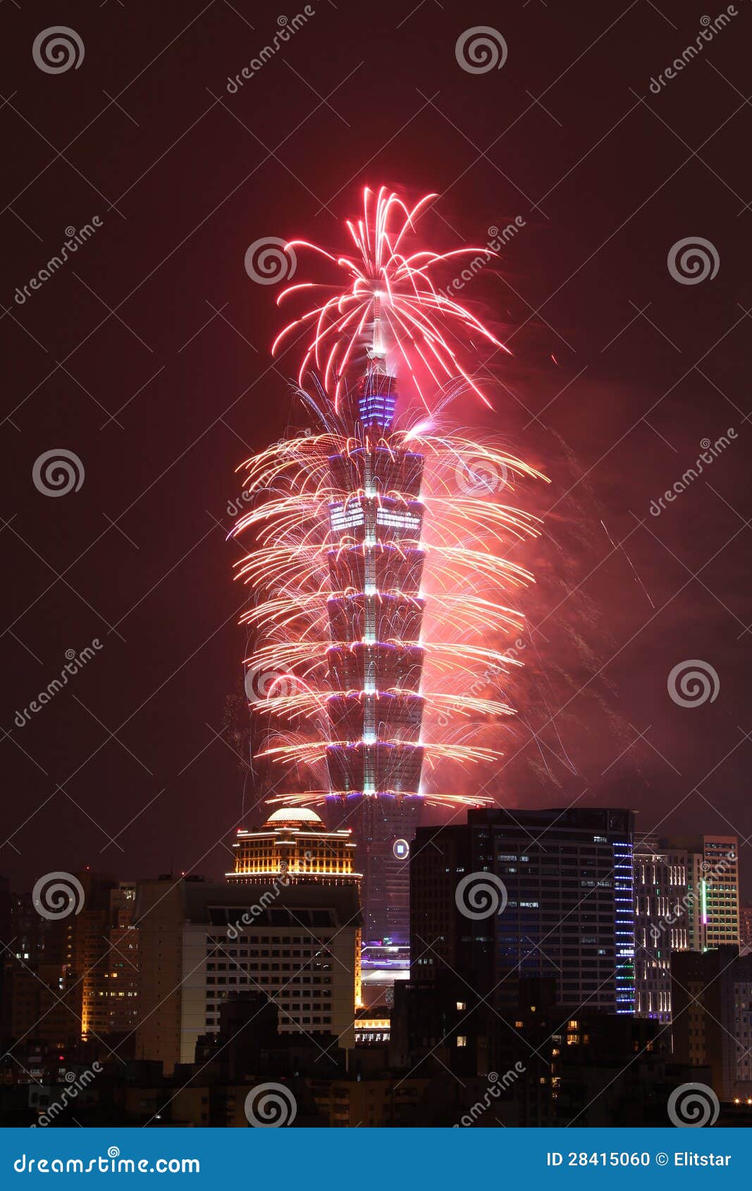 Taipei 101 fireworks stock photo. Image of year, beautiful - 28415060