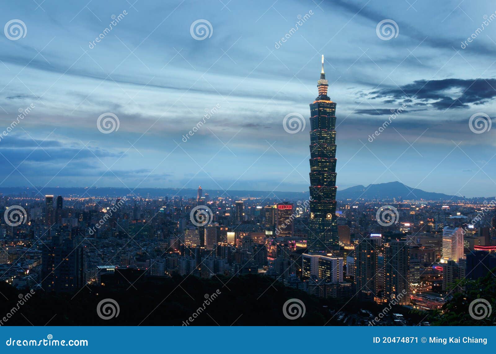 Taipei City Skyline With Famous Skyscraper 101 Building In Taiwan ...