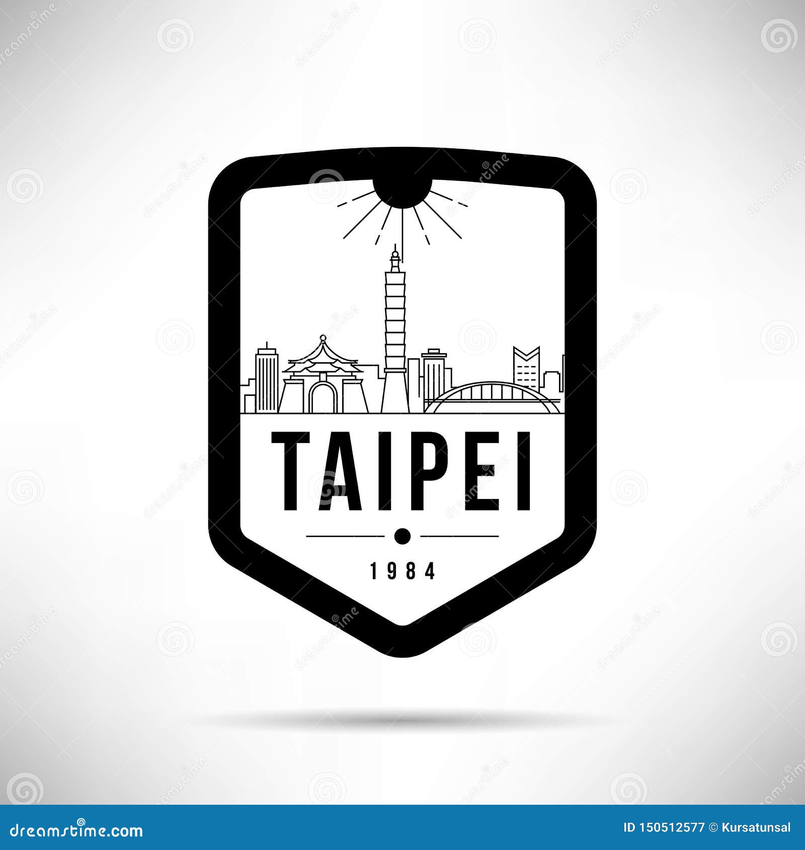 Taipei City Modern Skyline Vector Template Stock Illustration ...