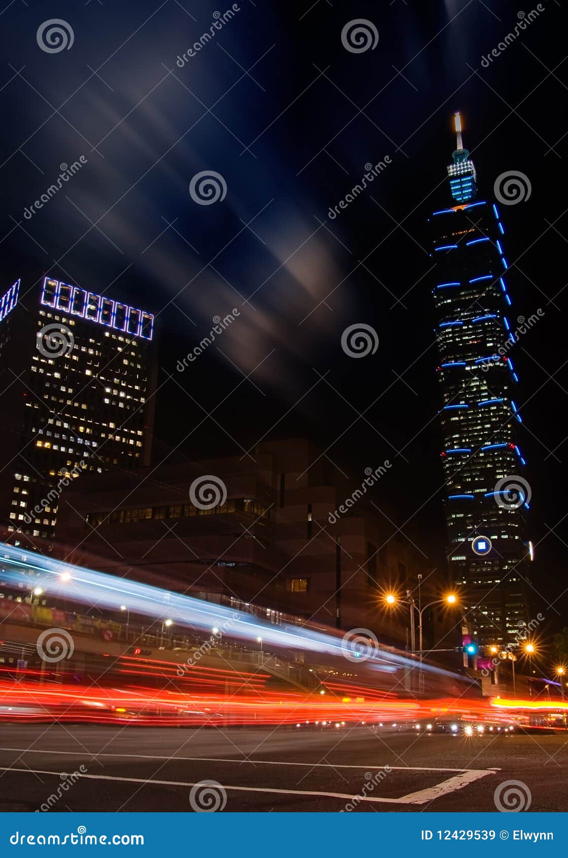 Taipei city night stock image. Image of famous, asian - 12429539