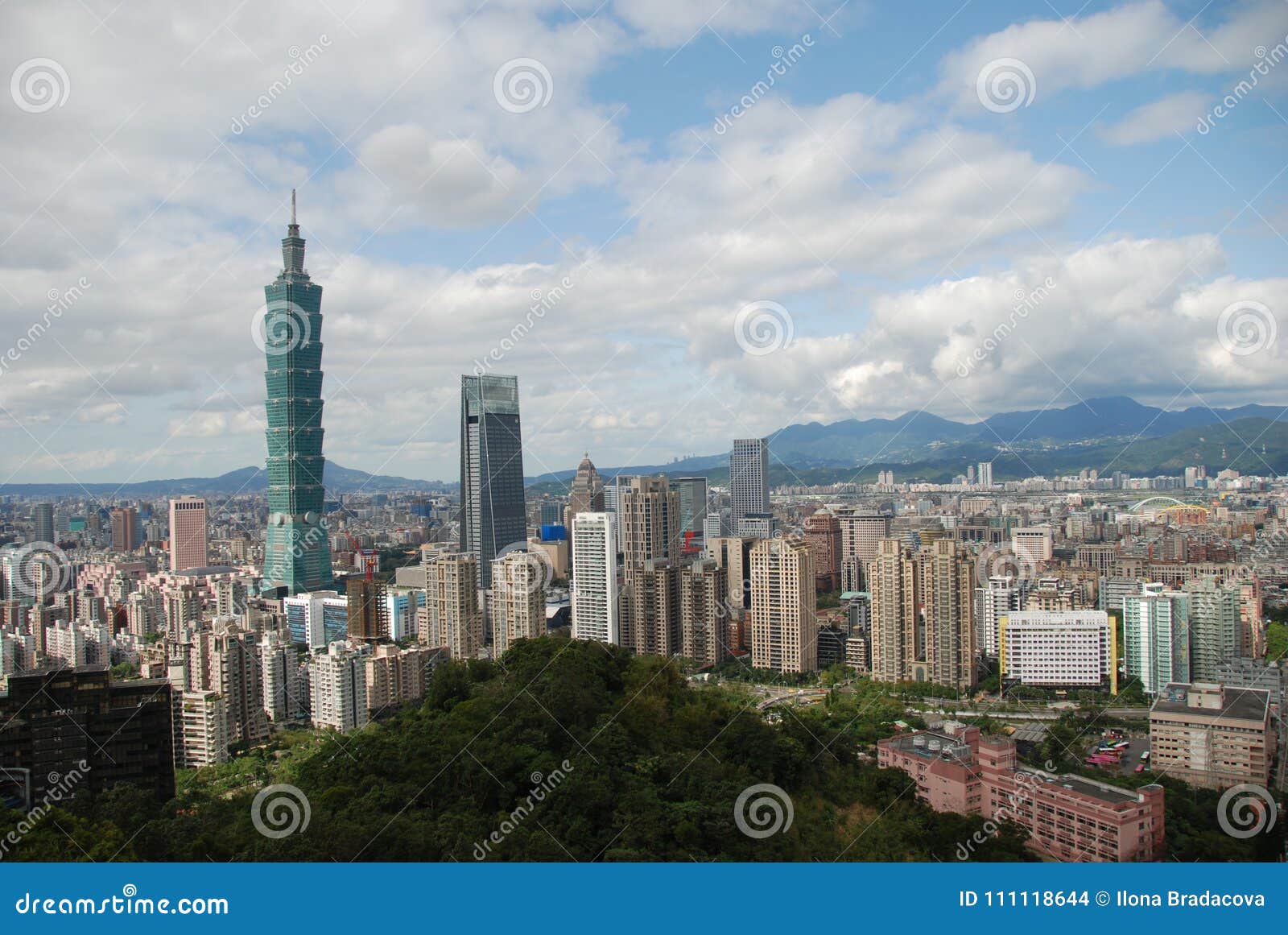Cityscape of Taipei stock photo. Image of taipei, center - 111118644