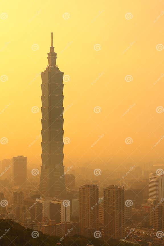 Taipei in mist stock photo. Image of architectural, cloud - 19365652