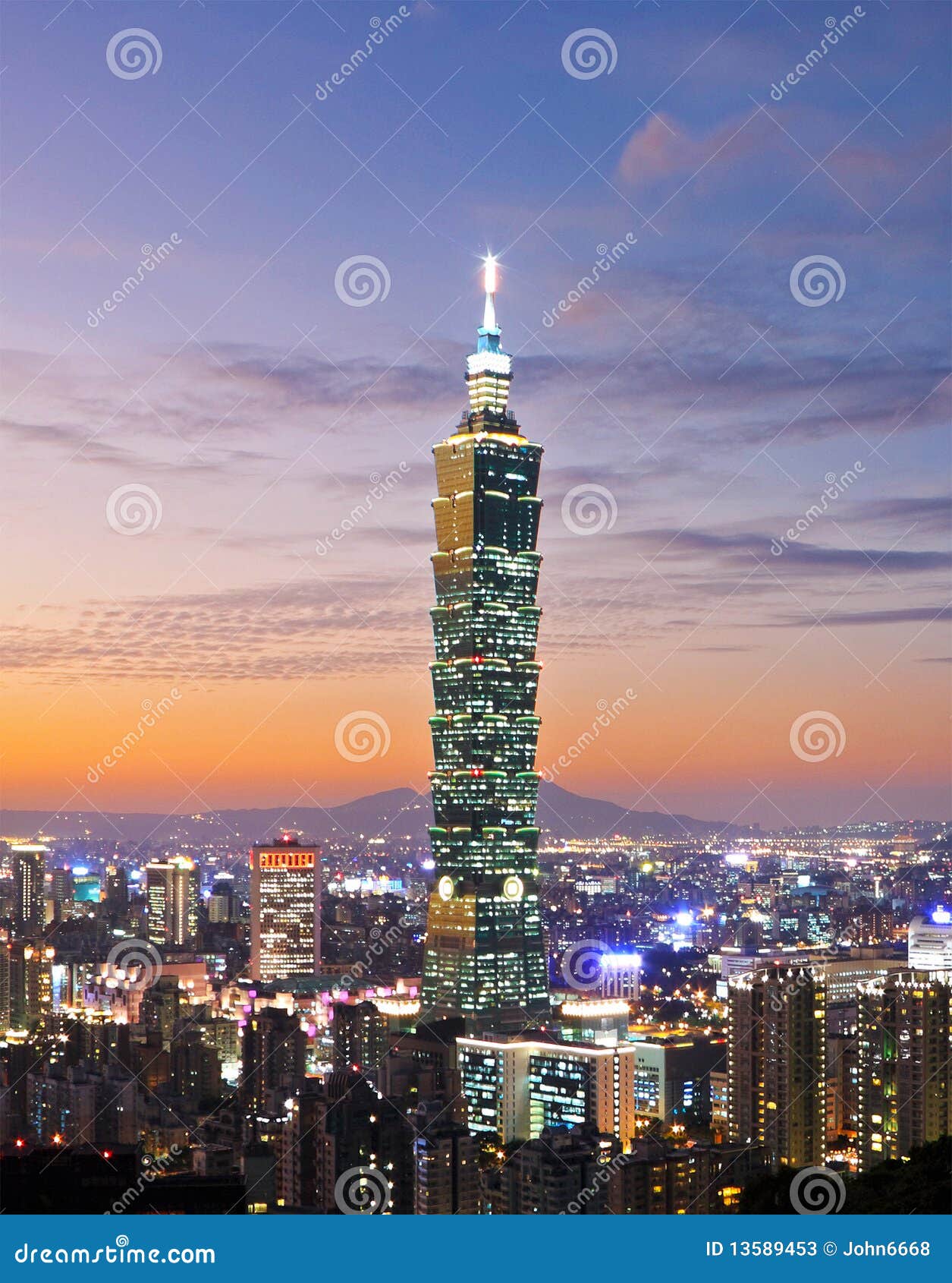 Taipei night scene stock image. Image of exposure, outdoors - 13589453