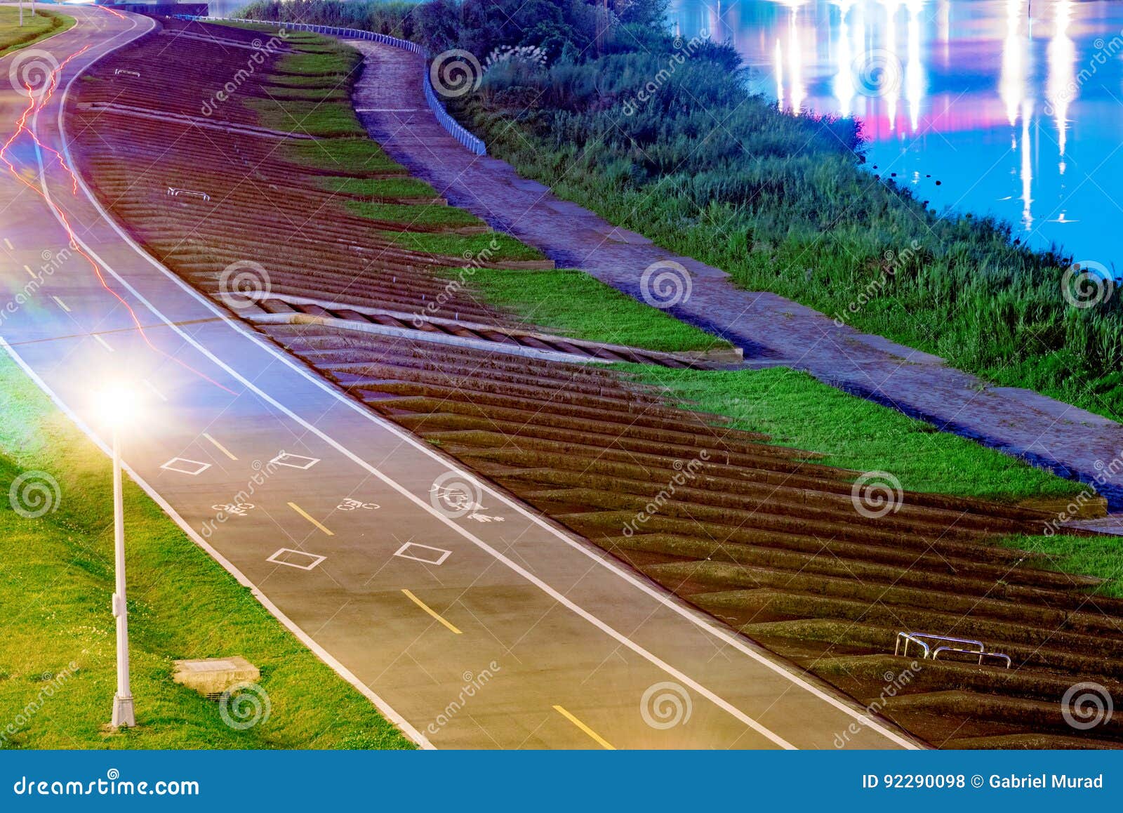 Taipei Riverside Park Cycling Path Stock Photo - Image of nature ...