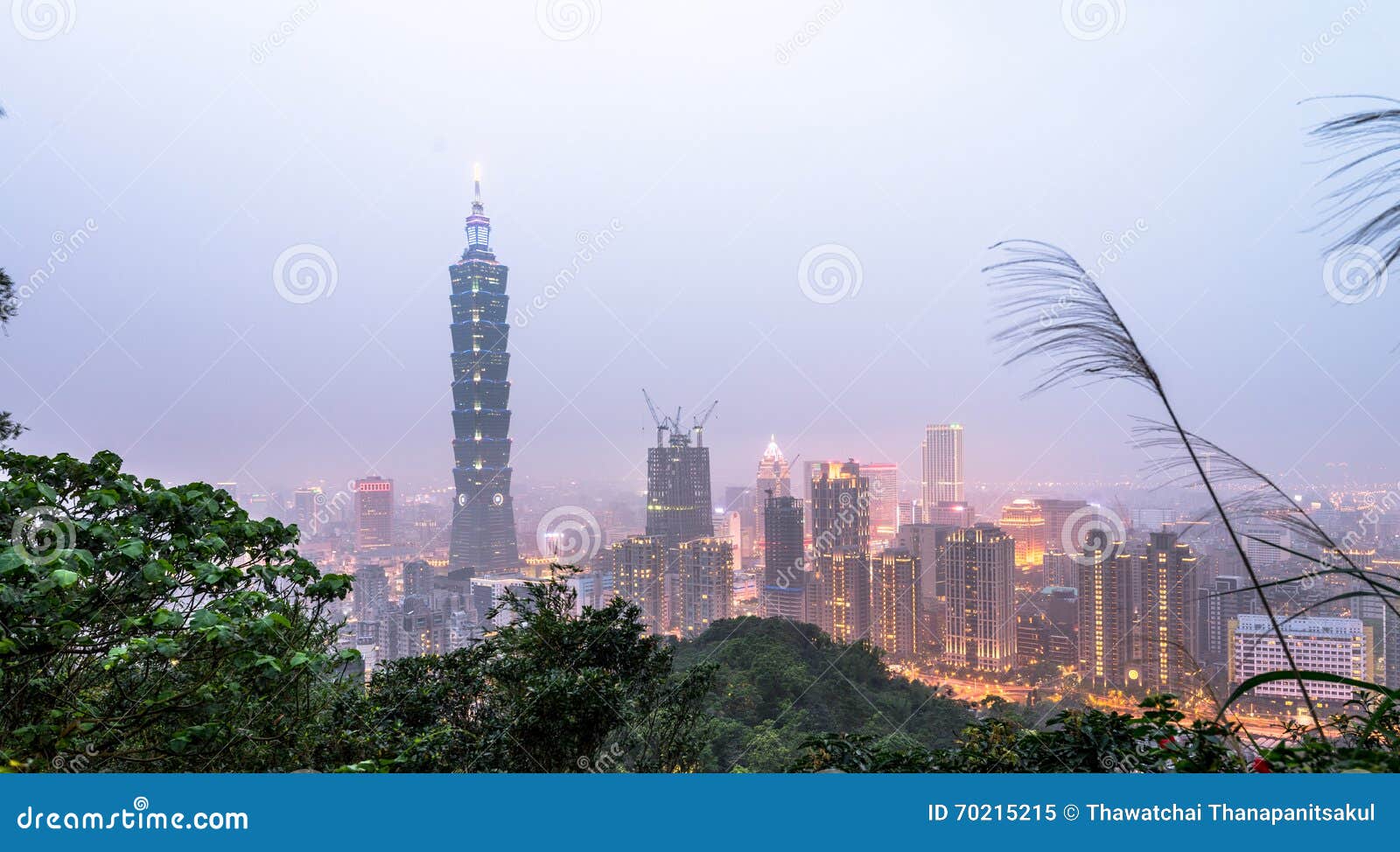 Taipei Skyline at Night Time in Taiwan Apr 2016 Stock Image - Image of ...