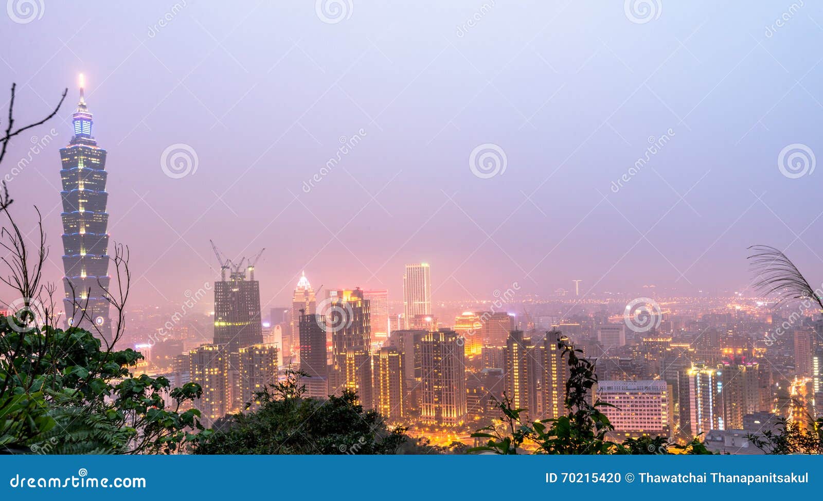 Taipei Skyline at Night Time in Taiwan Apr 2016 Stock Photo - Image of ...