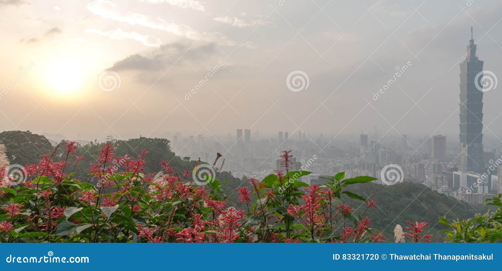 Taipei Skyline at before Sunset in Taiwan Dec 2016 Editorial Image ...