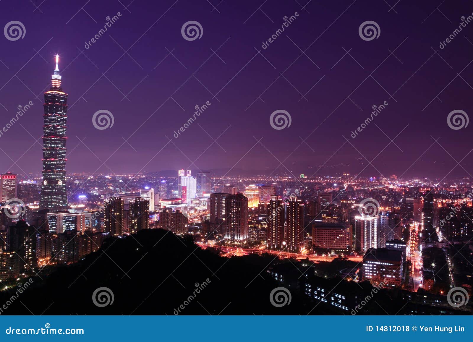 Taipei, Taiwan Charming Night Stock Photo - Image of cityscape, high ...