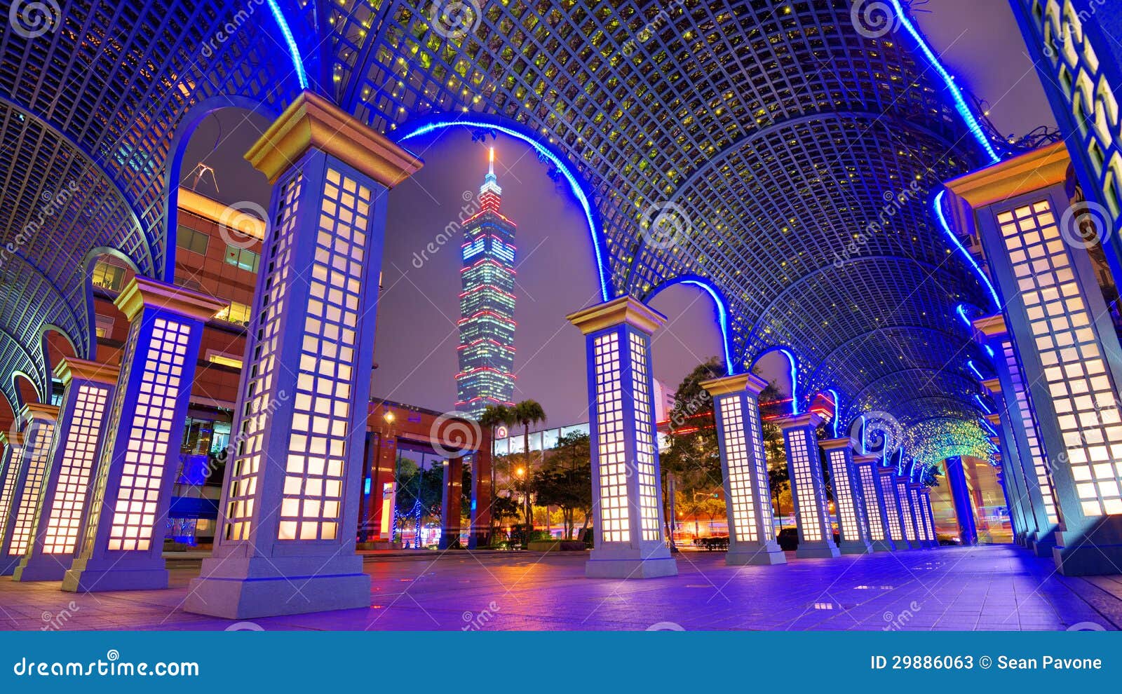 Downtown Taipei, Taiwan Cityscape Stock Image - Image of landmark ...